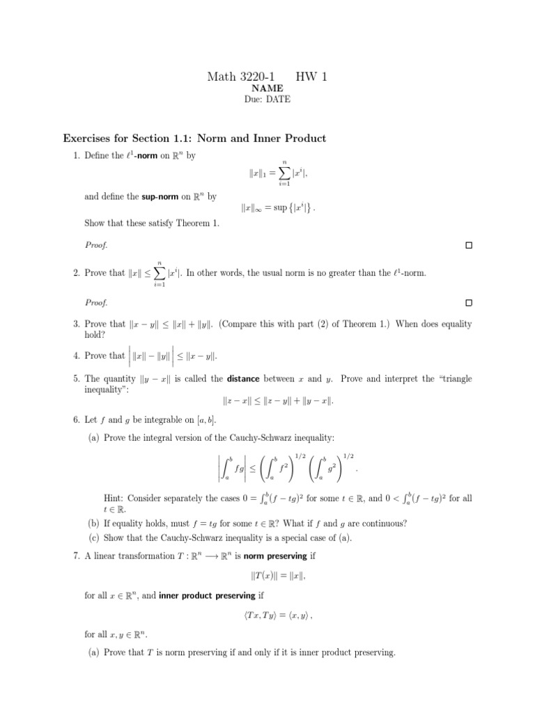 LinAlg Problems Solved | PDF | Norm (Mathematics) | Inequality ...