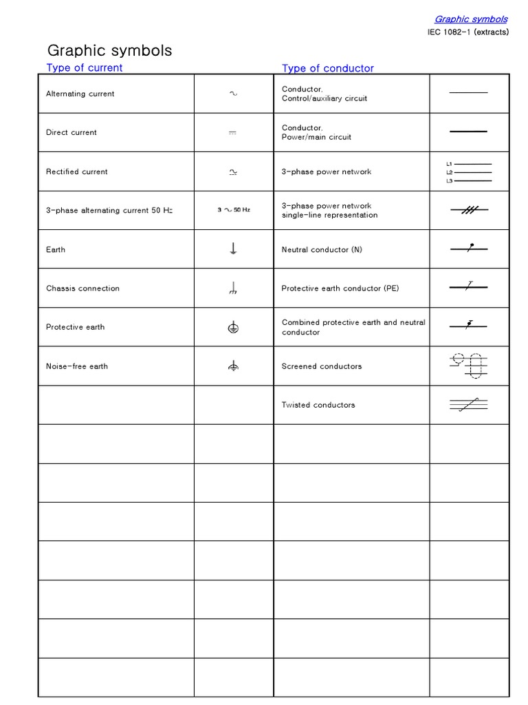 Graphic Symbols: Type of Conductor Type of Current | PDF | Switch | Relay