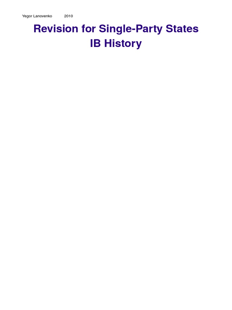 IB History Revision Notes Hitler Nazi Germany | PDF | Politics