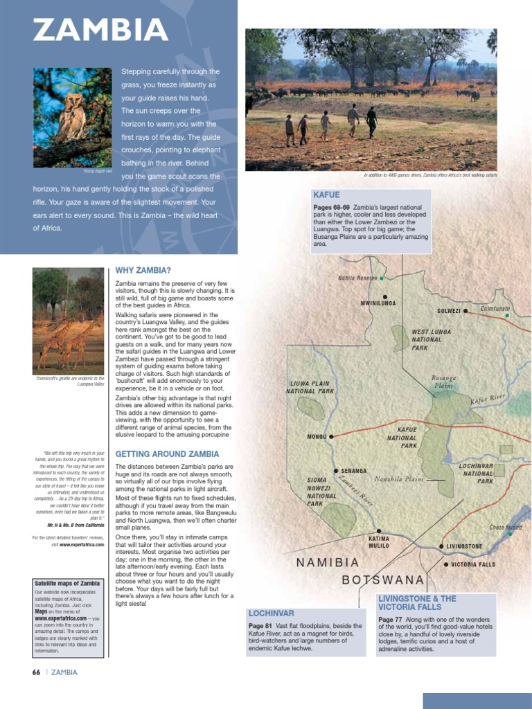 Zambia Map & Introduction | PDF | Zambia | Nature
