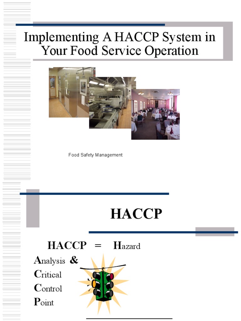 Implementing A HACCP System in Your Food Service Operation: Hospitality ...
