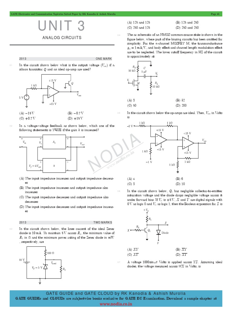 Analog Circuits | PDF | Amplifier | Operational Amplifier
