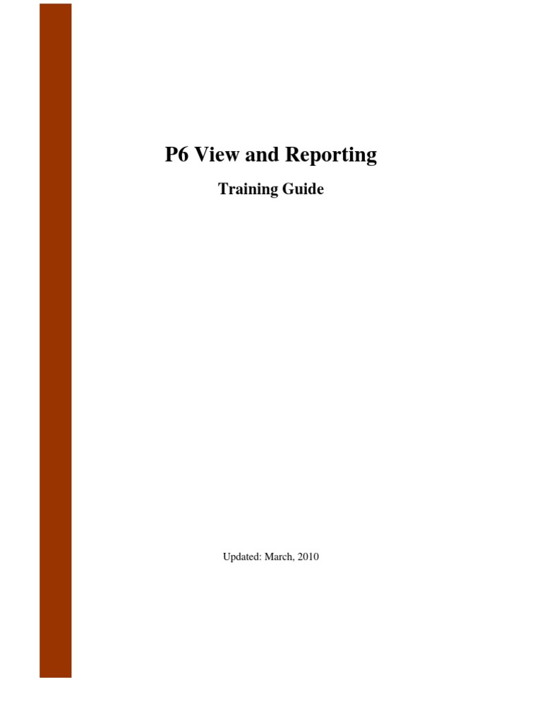 P6 View and Reporting: Training Guide | PDF | Text File | Page Layout