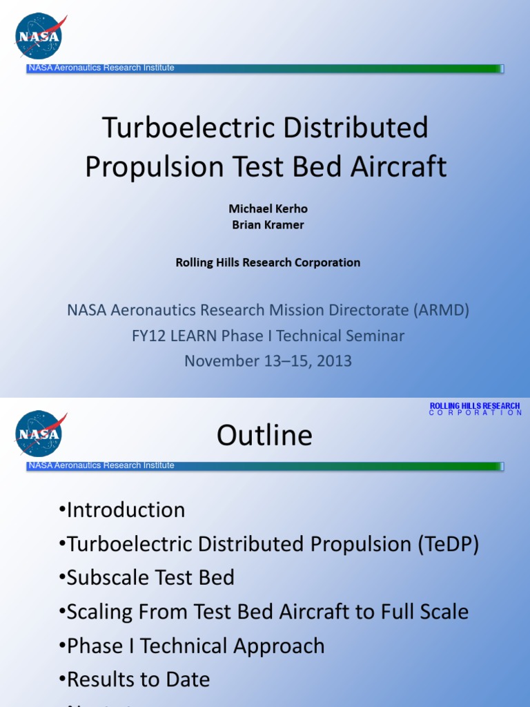 Turboelectric Distributed Propulsion Test Bed Aircraft | PDF | Wind ...