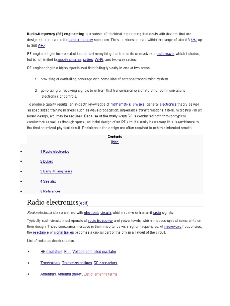 Radio | PDF | Radio | Electrical Engineering