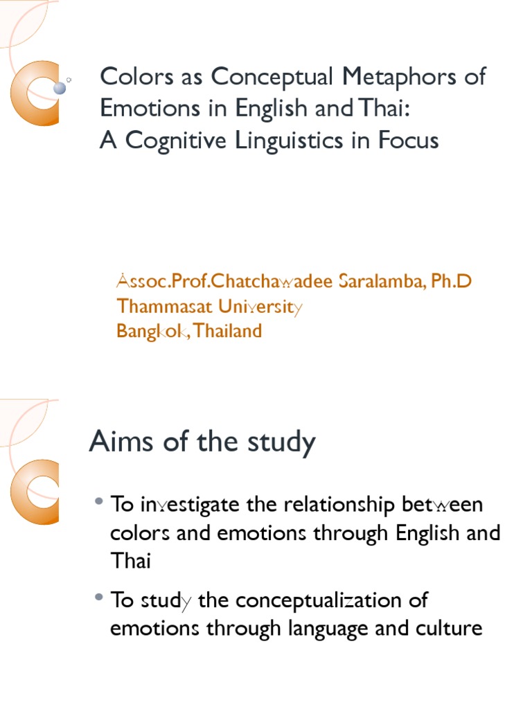 Colours as Emotion Conceptual Metaphors | Metaphor | Linguistics