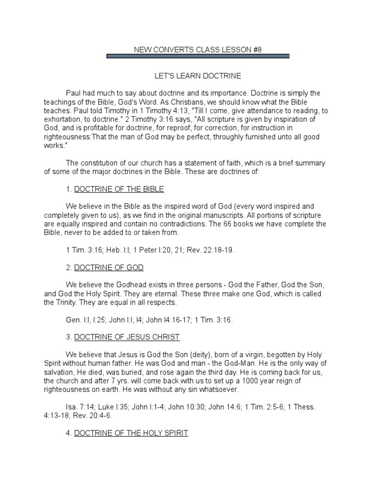 New Converts Class Lesson 8 | PDF | Salvation | God