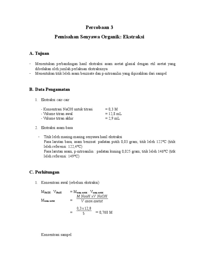Ekstraksi Cair Isolasi Kafein | PDF