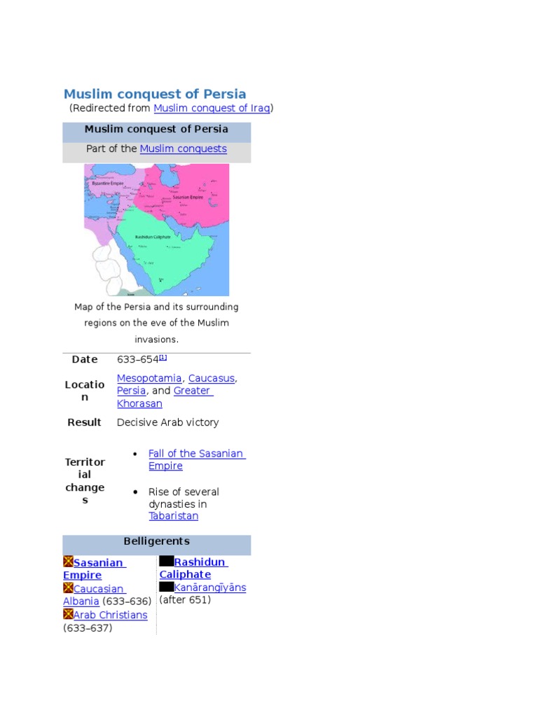 Muslim Conquest of Persia (633-651) | PDF | Western Asia | Middle East