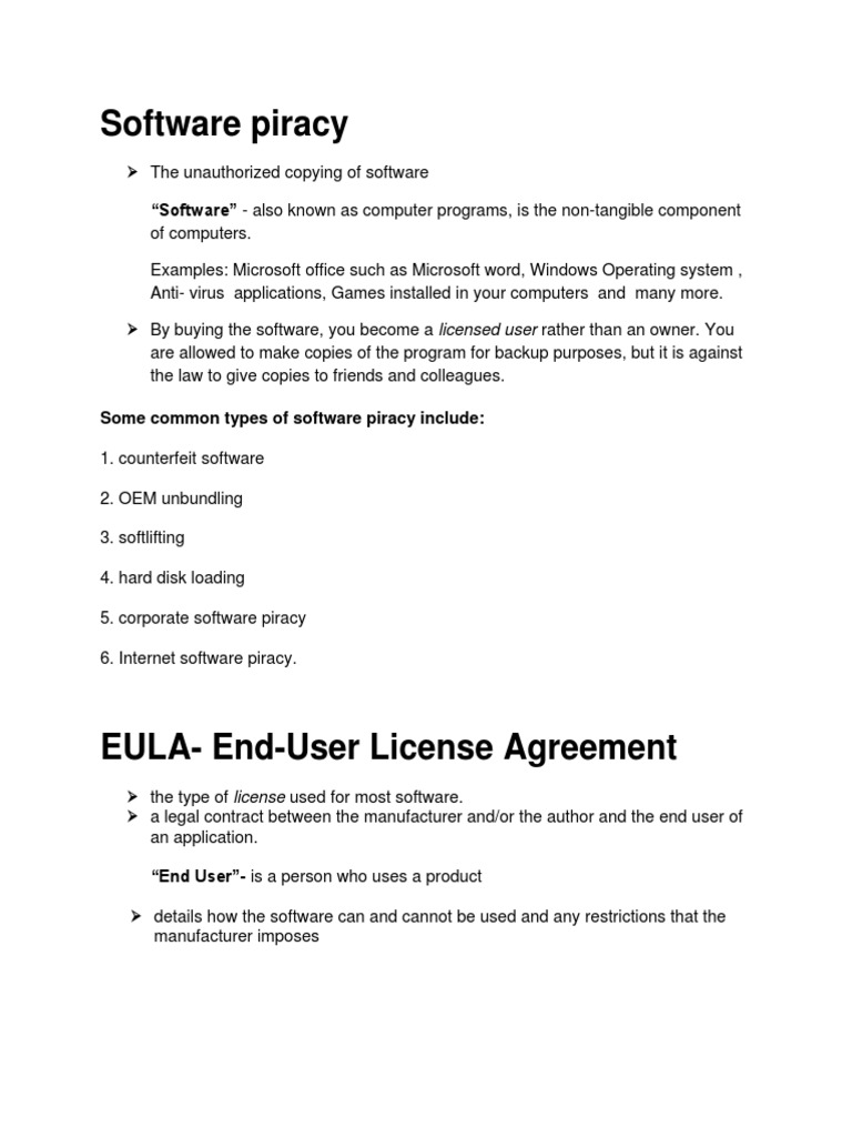 Software Piracy: "Software" - Also Known As Computer Programs, Is The ...