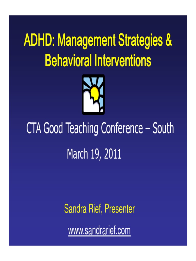 ADHD Management Strategies Behavioral Interventions | PDF | Impulsivity ...