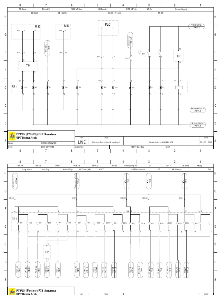 Visio-DWG Quadramho To ABB REL 670 9 - Revisi | PDF