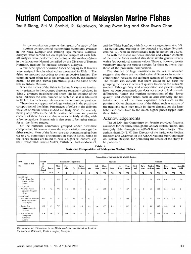 Nutrients in Marine Fishes | PDF | Fish | Aquatic Vertebrates