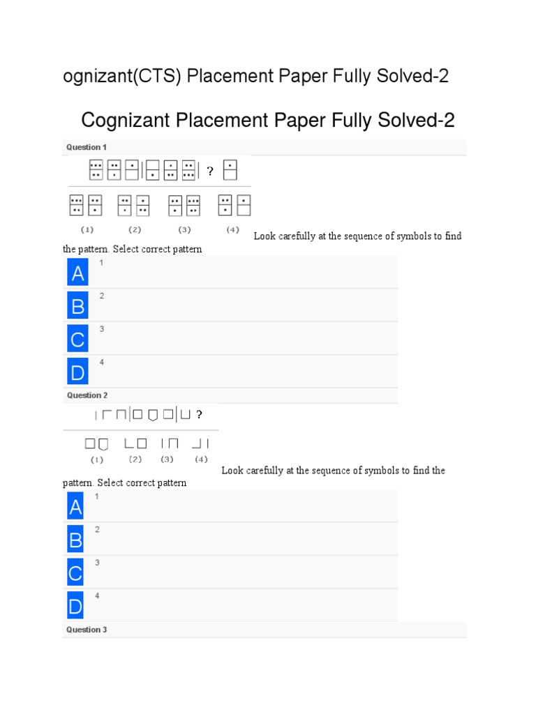 Ognizant (CTS) Placement Paper Fully Solved-2 | PDF | Trees | Teaching ...