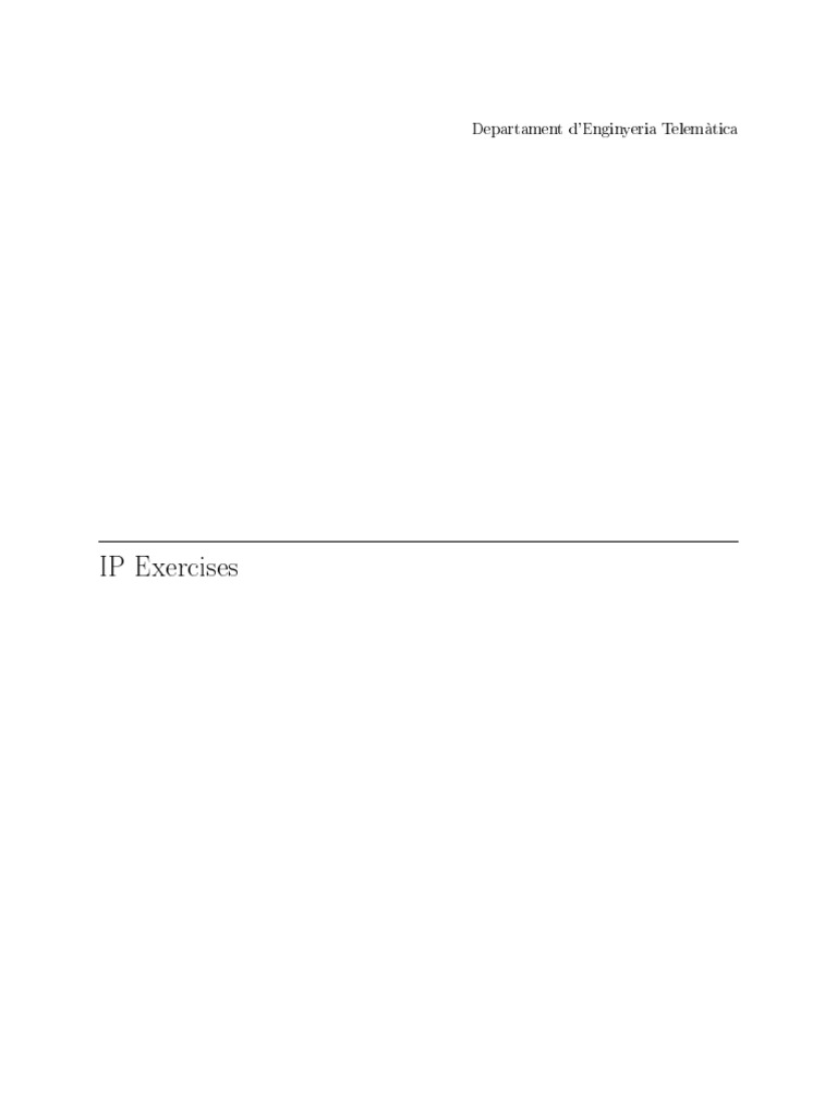 Ip Exercises Pdf Router Computing Computer Network 4936