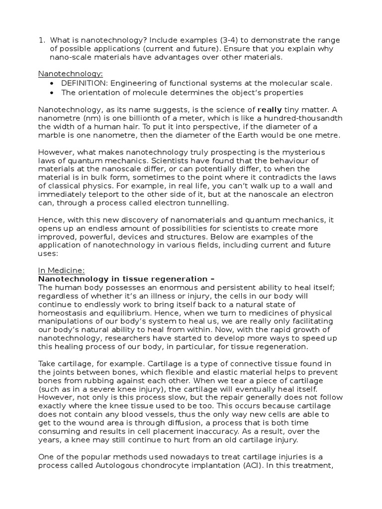 Nanotechnology Poster | Nanotechnology | Cartilage