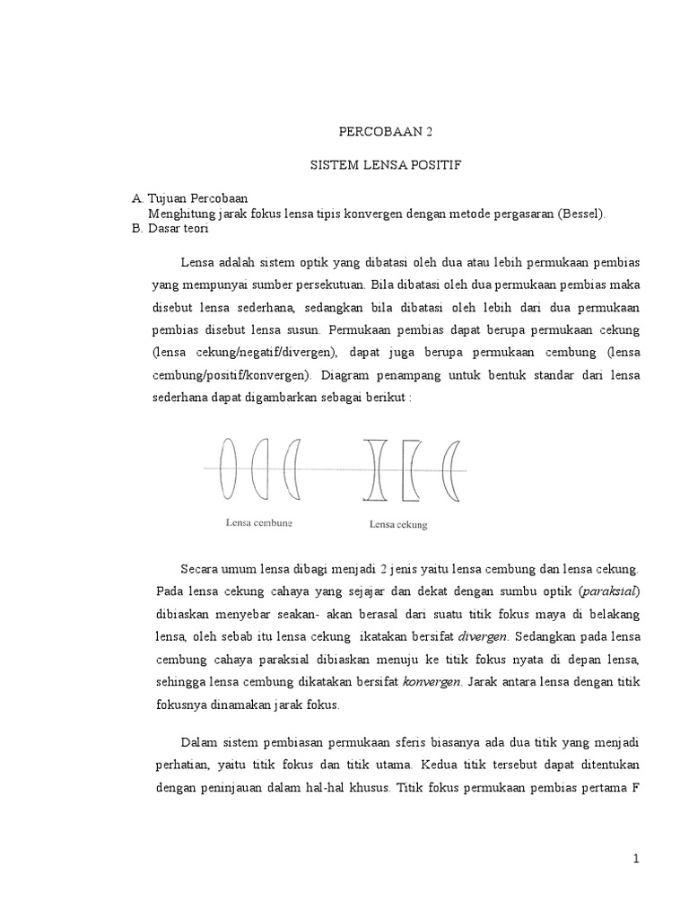 Sistem Lensa Positif | PDF