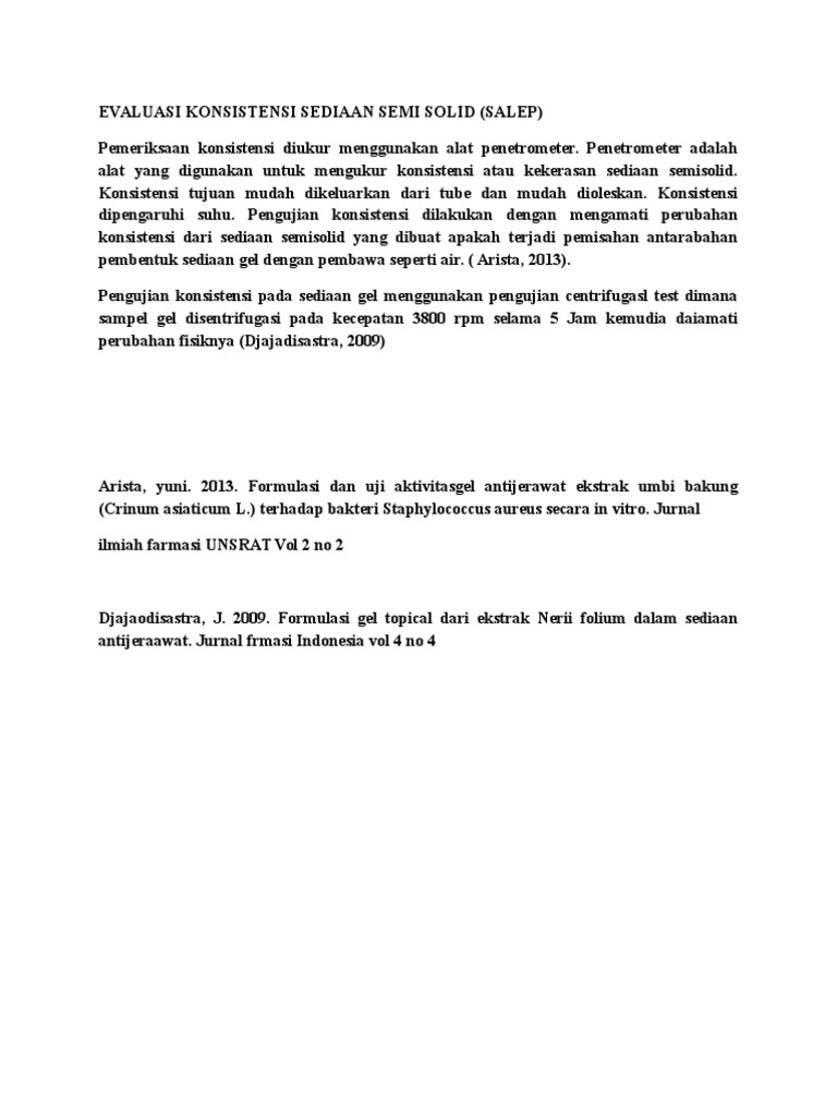 Evaluasi Konsistensi Sediaan Semi Solid | PDF
