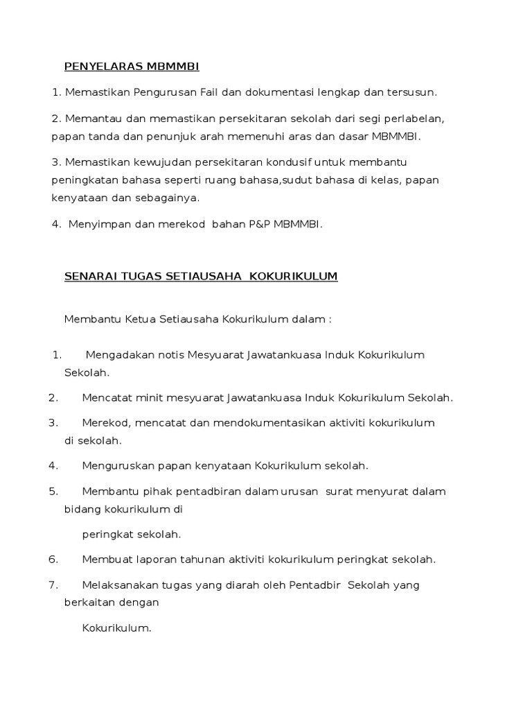 Penyelaras Mbmmbi | PDF