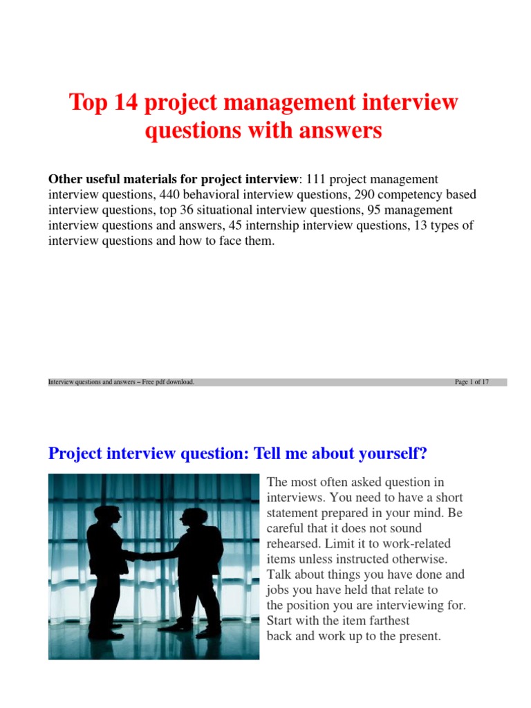 Top 14 Project Management Interview Questions With Answers | PDF | Job ...