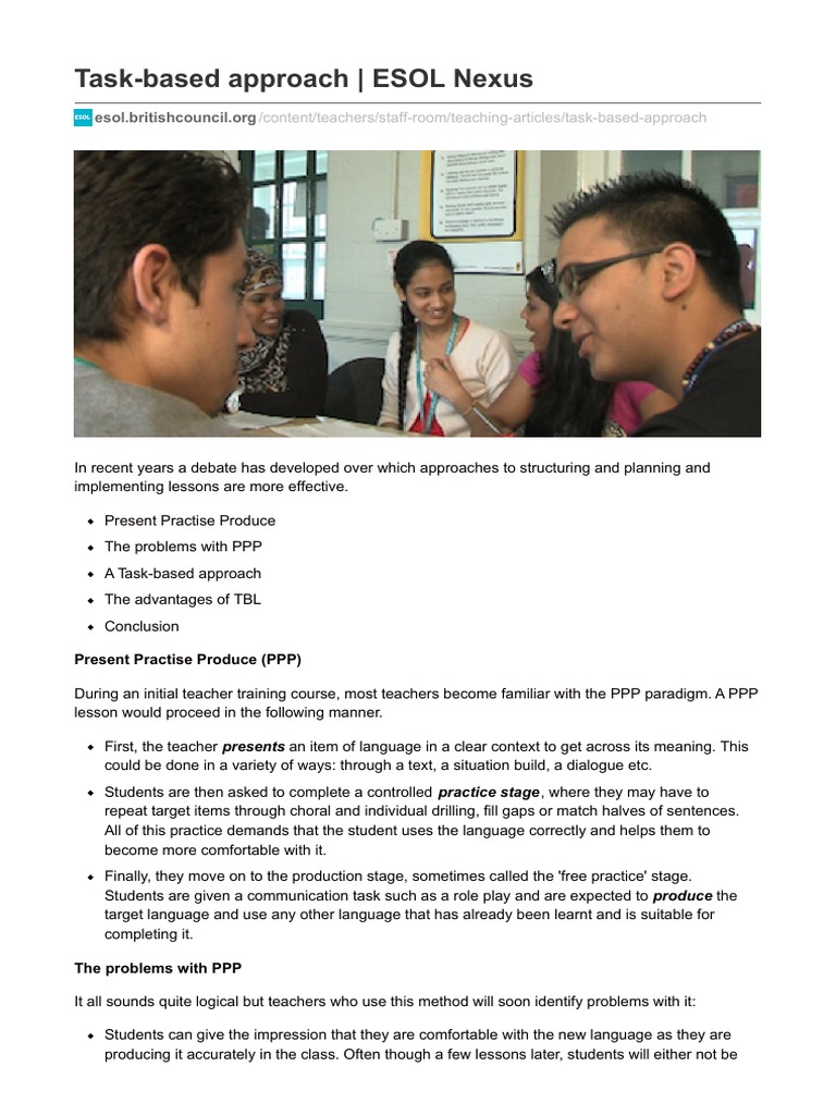 Task-Based Approach ESOL Nexus | PDF | Second Language ...