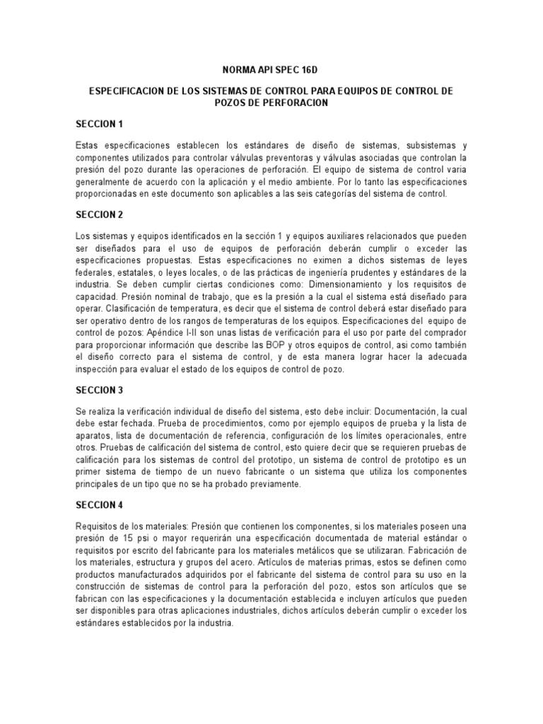 Tarea Norma API Spec 16d | PDF | Sistema de control | Ingeniería