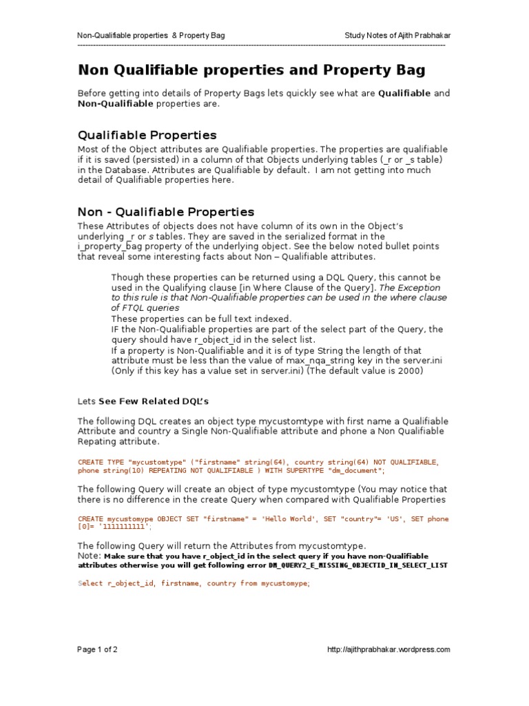 Property-Bag in Documentum | PDF | Data Type | String (Computer Science)