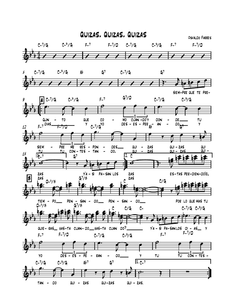 Letra e Acordes de "Quizas, Quizas, Quizas" | PDF | Artes Linguísticas ...