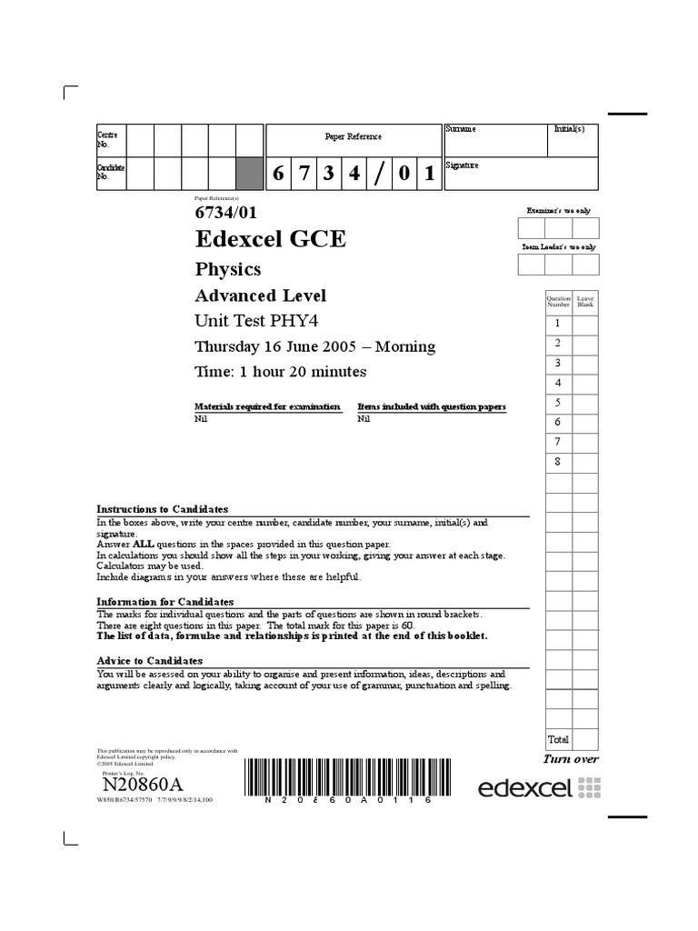 Edexcel GCE | PDF | Waves | Photoelectric Effect