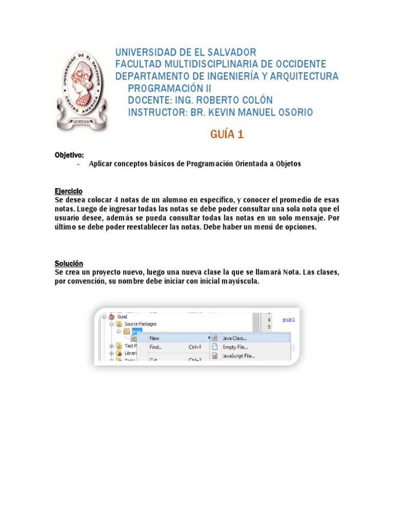 Programación en java POO básico, guía | Objeto (Ciencias de la ...