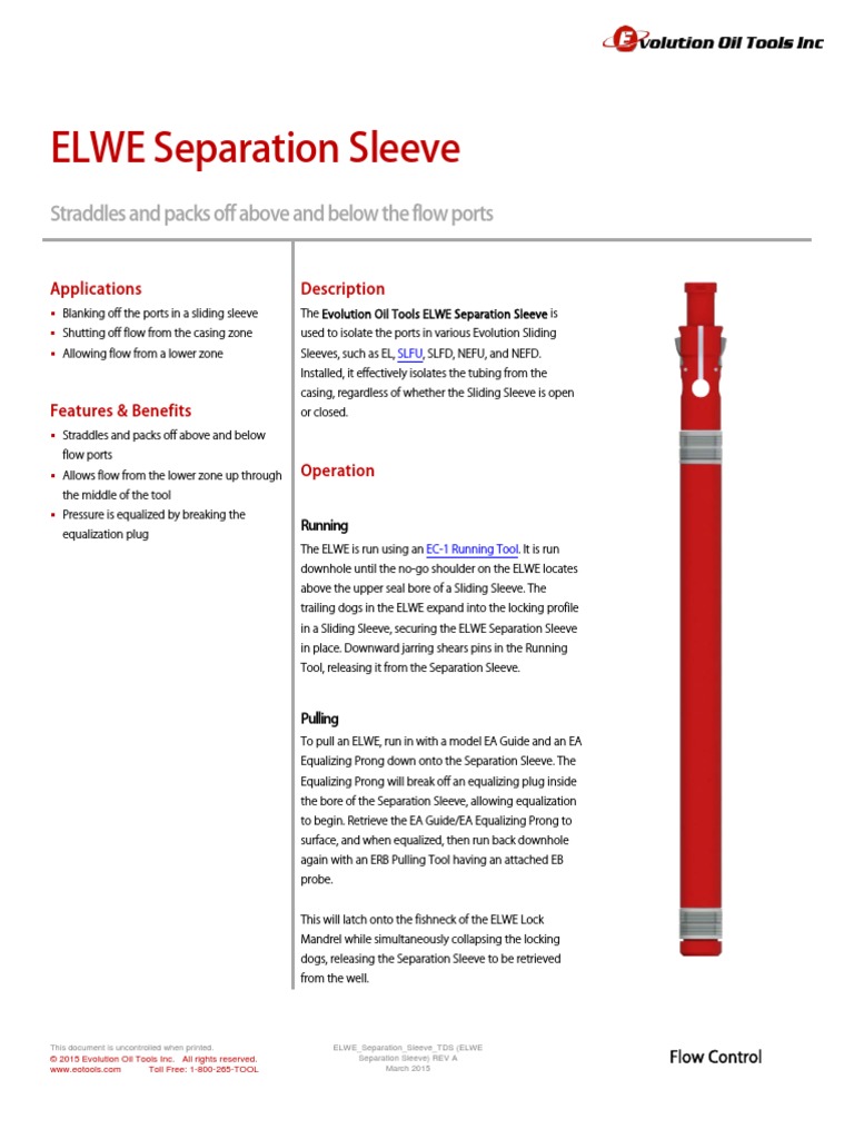 ELWE Separation Sleeve Technical Datasheet | PDF | Nature