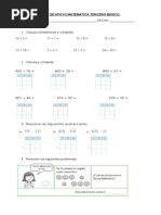 Prueba Multiplicacion y Division 4 Basico | PDF | División (Matemáticas ...