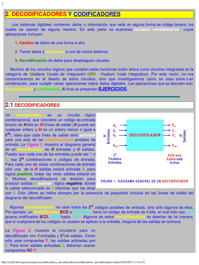 Codificadores y Decodificadores Digitales | PDF | Decimal codificado en ...
