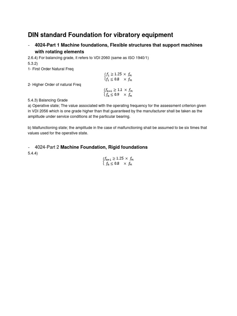 DIN 4024 Standards for Machine Foundations | PDF