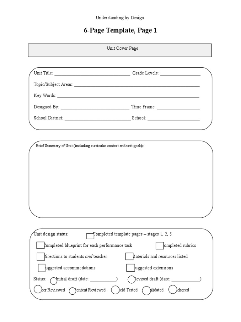 Ubd 6 Page Template Word Version | PDF