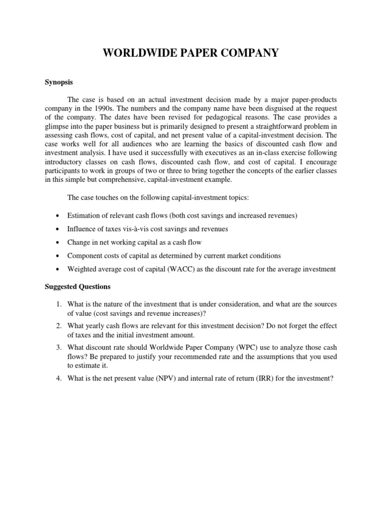 Worldwide Paper Company | PDF