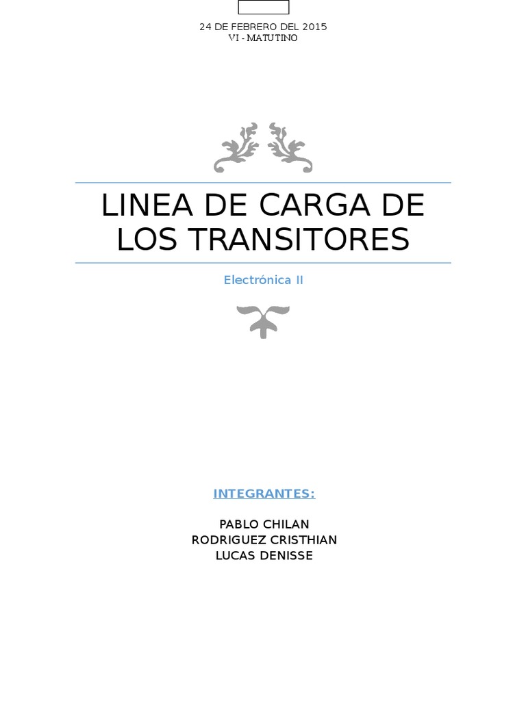 Recta de Carga Del Transistor | PDF | Transistor | Corriente eléctrica