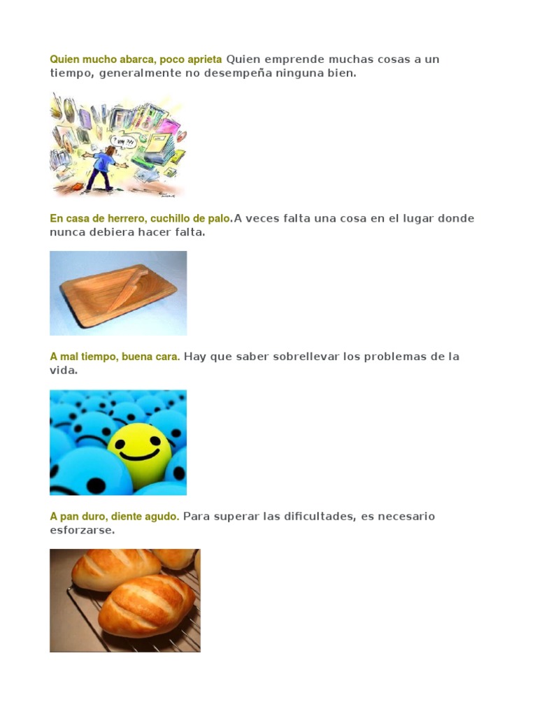 10 Refranes Con Imagenes | PDF