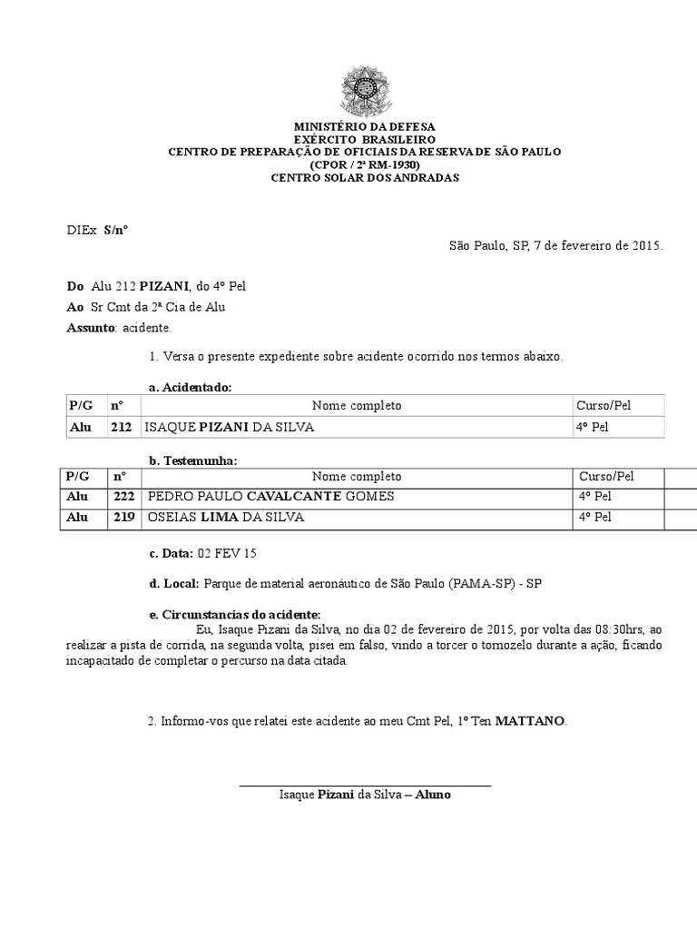 Modelo de DIEx | PDF