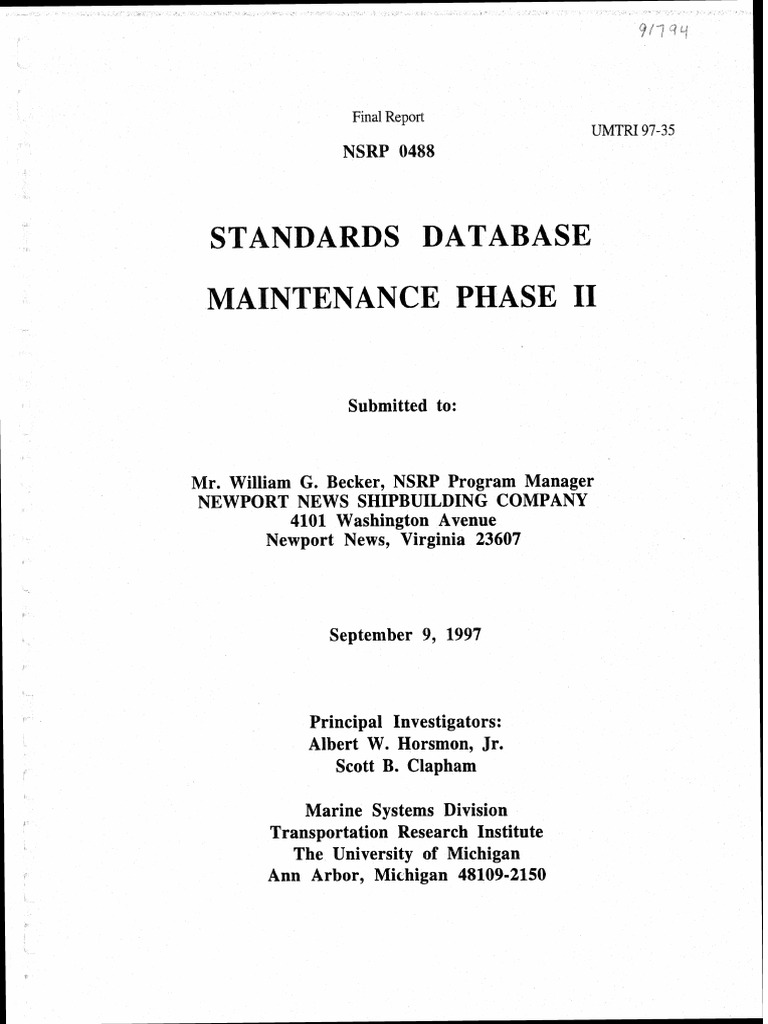 Standard Database Maintenance Phase II | PDF | Marine Propulsion ...