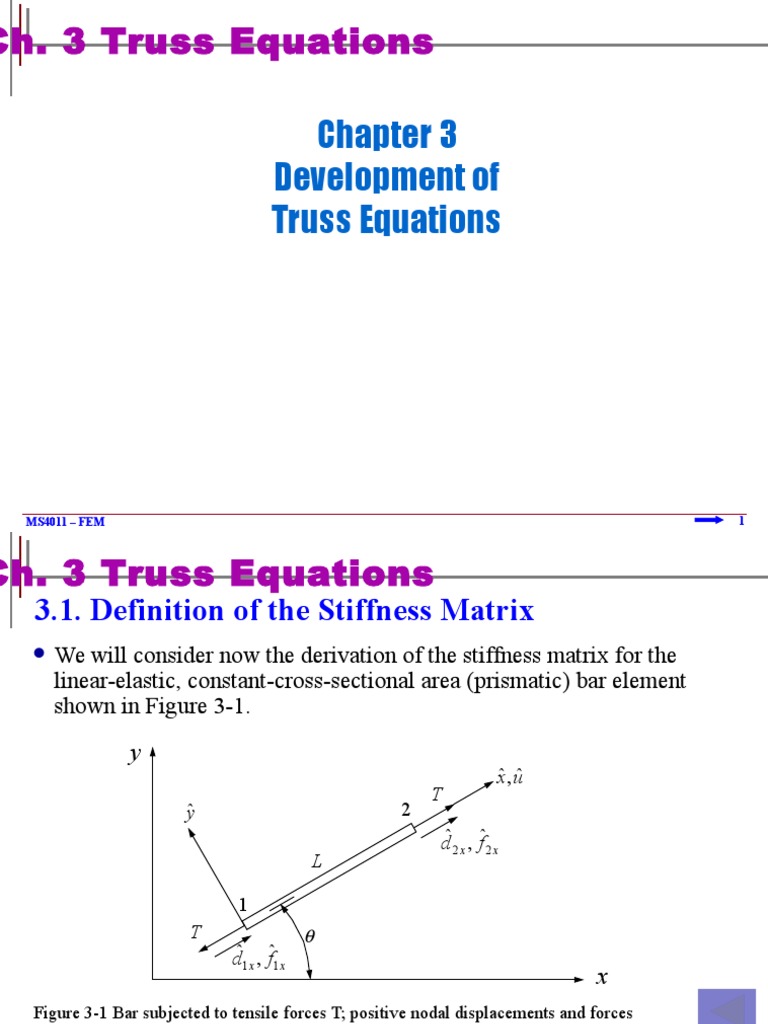 Ch#3 Truss Equations | PDF | Linear Elasticity | Finite Element Method
