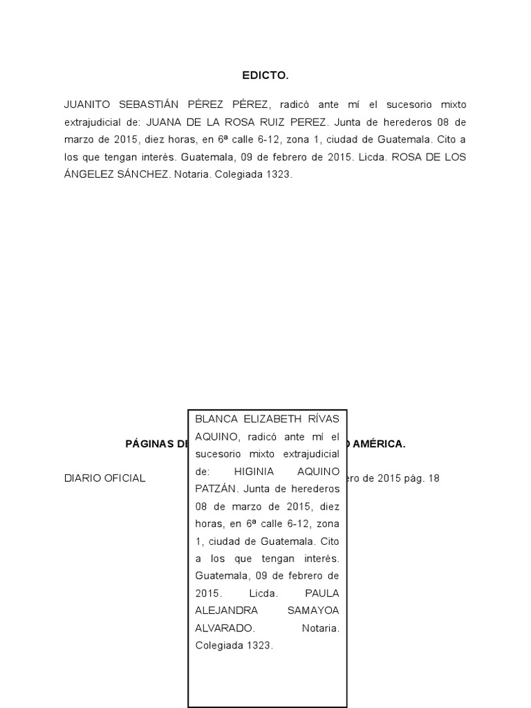 Modelo Edicto Guatemala | PDF