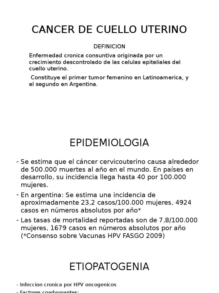 Cancer de Cuello Uterino | PDF | Cáncer de cuello uterino | Neoplasias