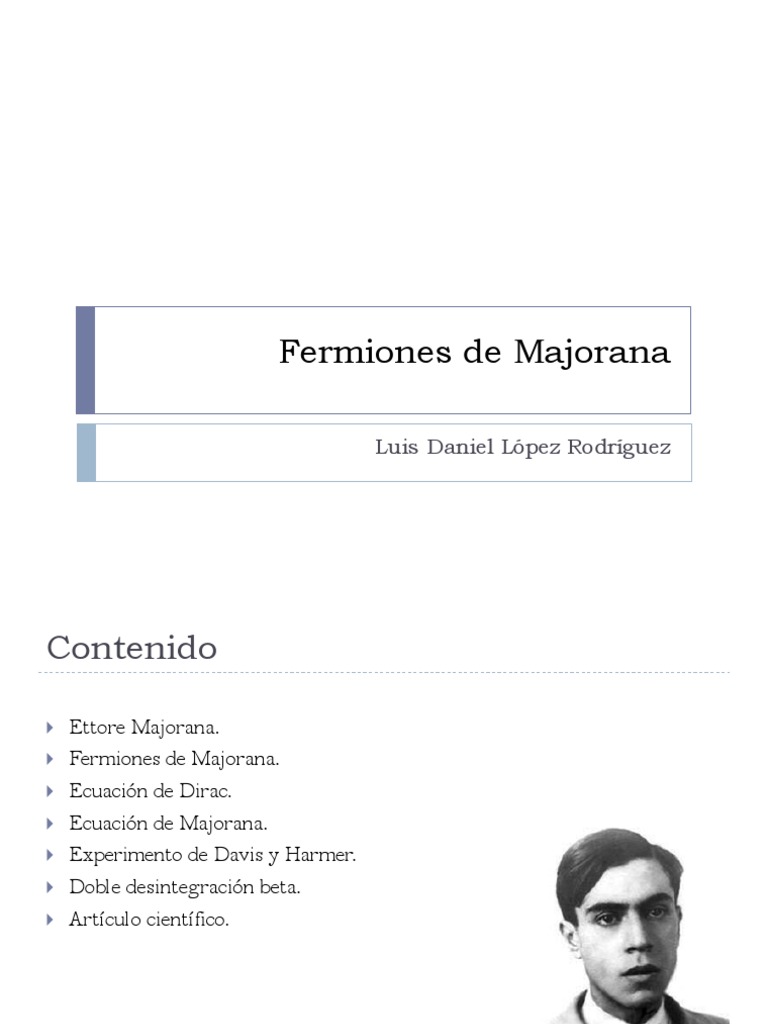 Fermiones de Majorana | PDF | Desintegración radioactiva | Partículas ...