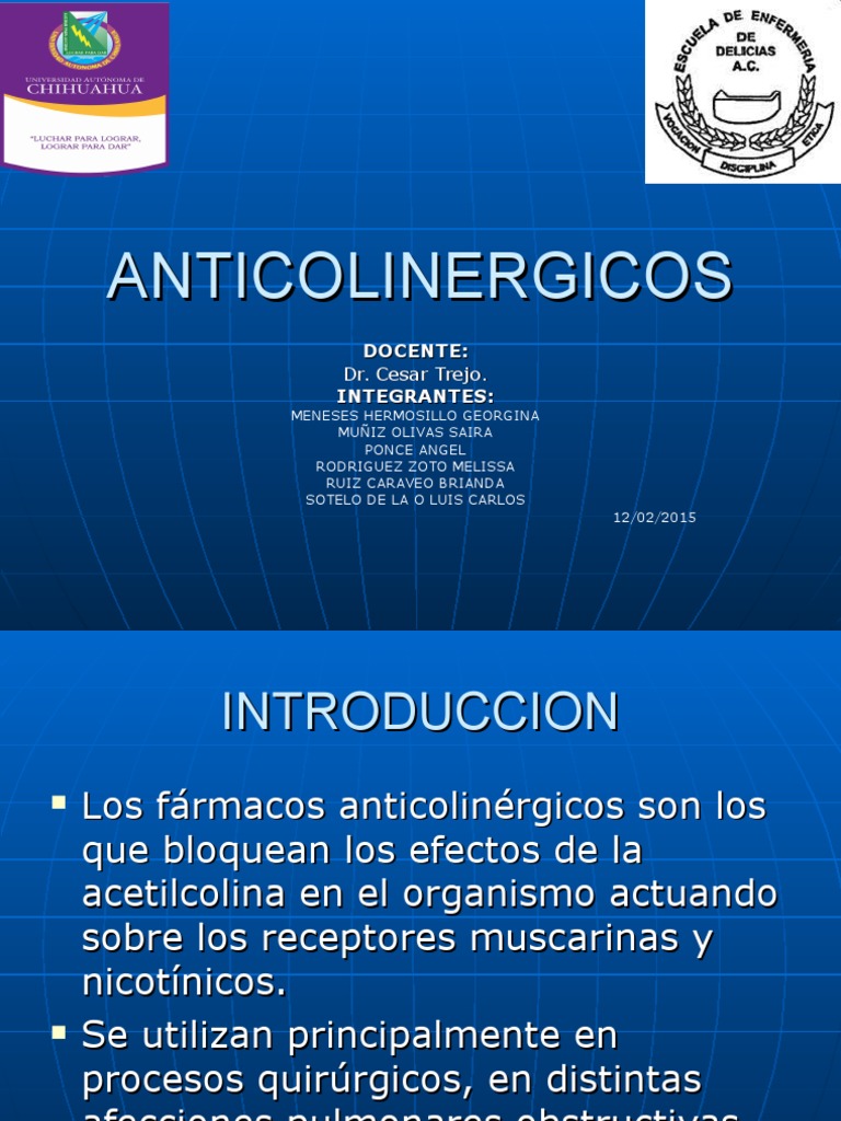 anticolinergicos.ppt | Drogas | Farmacología
