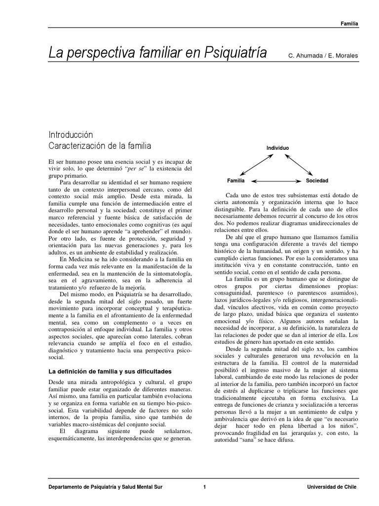4.-La Perspectiva Familiar en Psiquiatría | PDF | Familia | Esquizofrenia