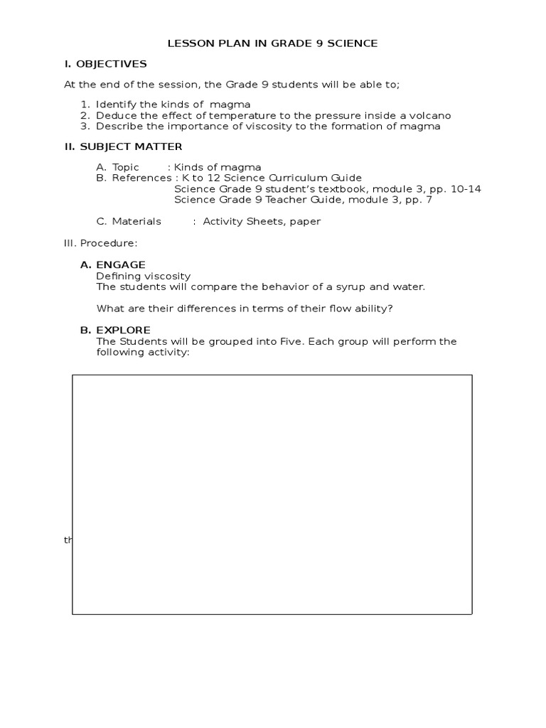 Lesson Plan 5es | PDF | Volcano | Types Of Volcanic Eruptions