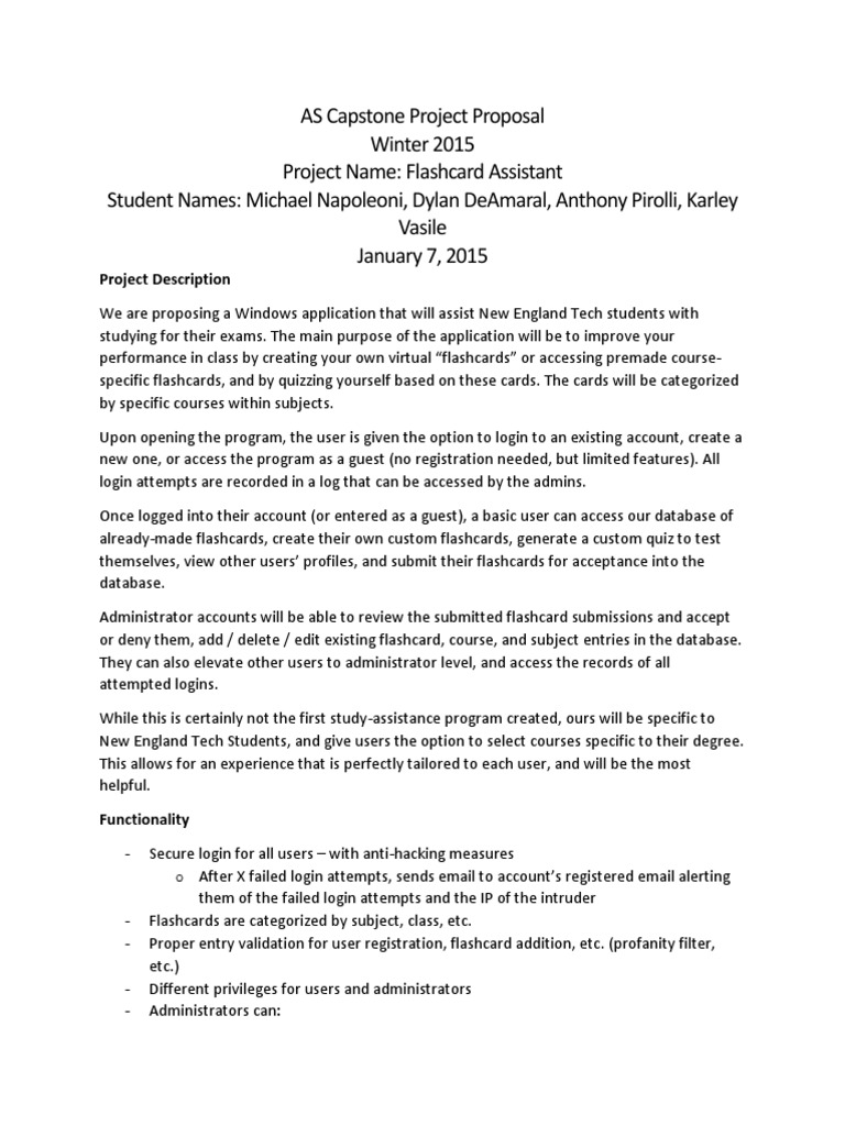 Flashcard Assistant Proposal for Students | PDF | User (Computing ...