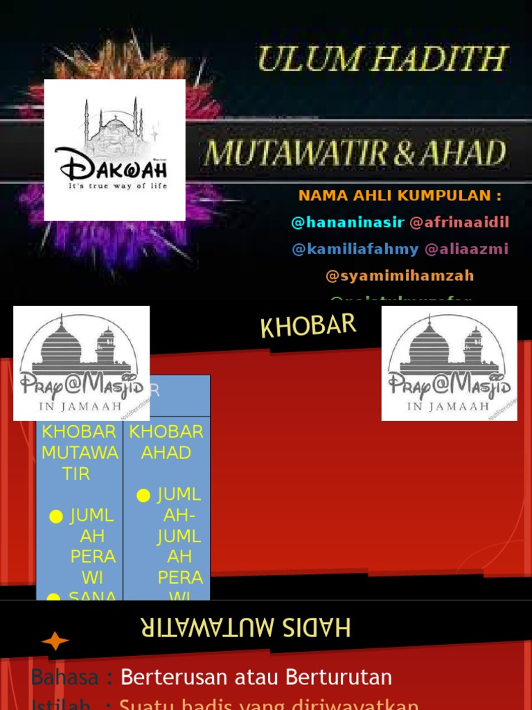 Hadis Mutawatir Dan Ahad | PDF