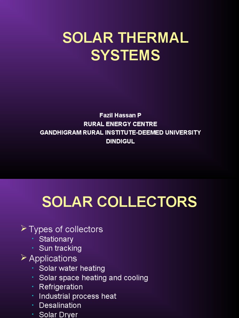 Introduction To Solar Thermal Systems | PDF | Water Heating | Hvac